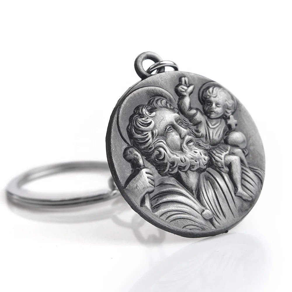 Patron Saint Of Travelers And Drivers Alloy Religious Key Ring St ...