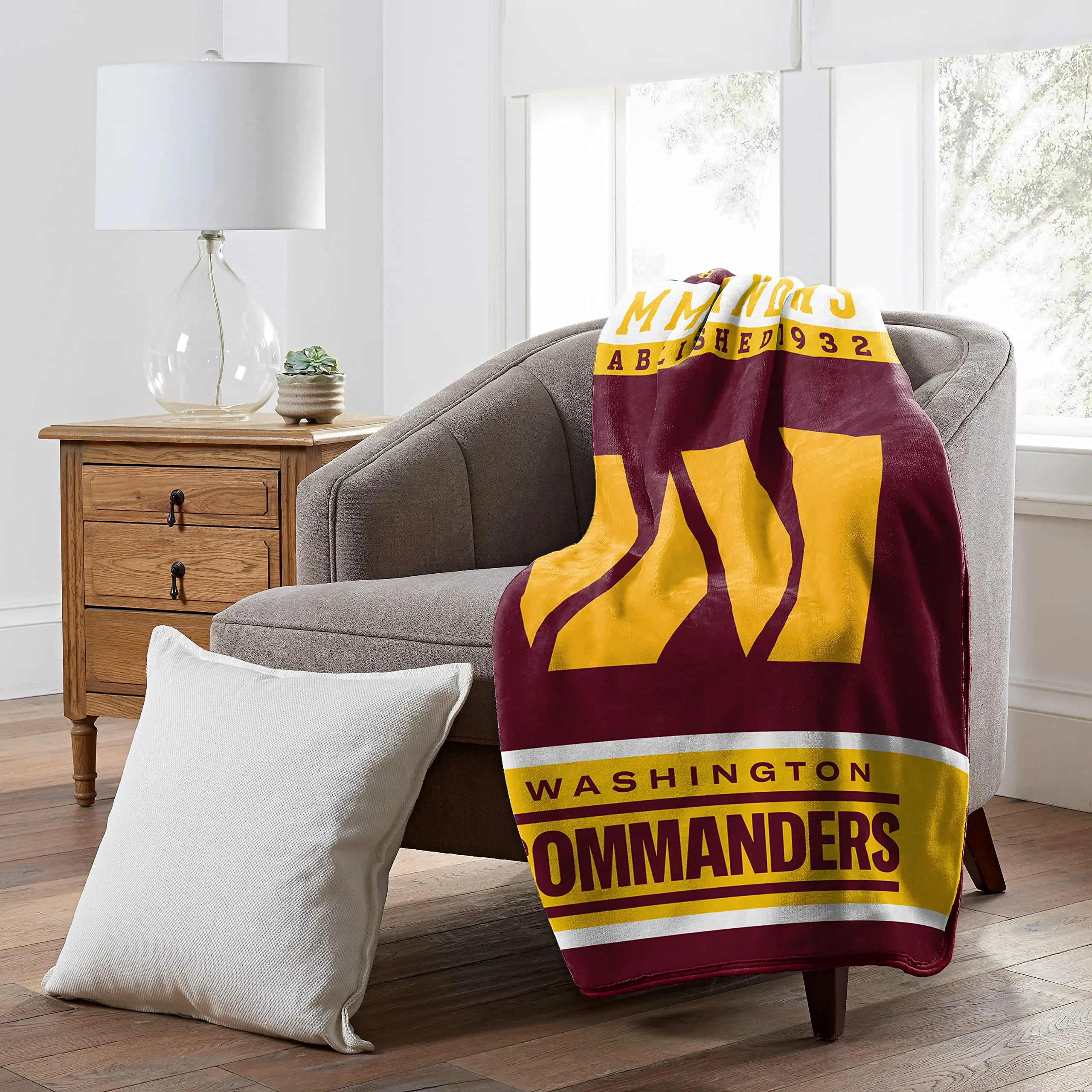 Nfl Support Custom Team Logo Sherpa Throw Fleece Blanket Washington ...