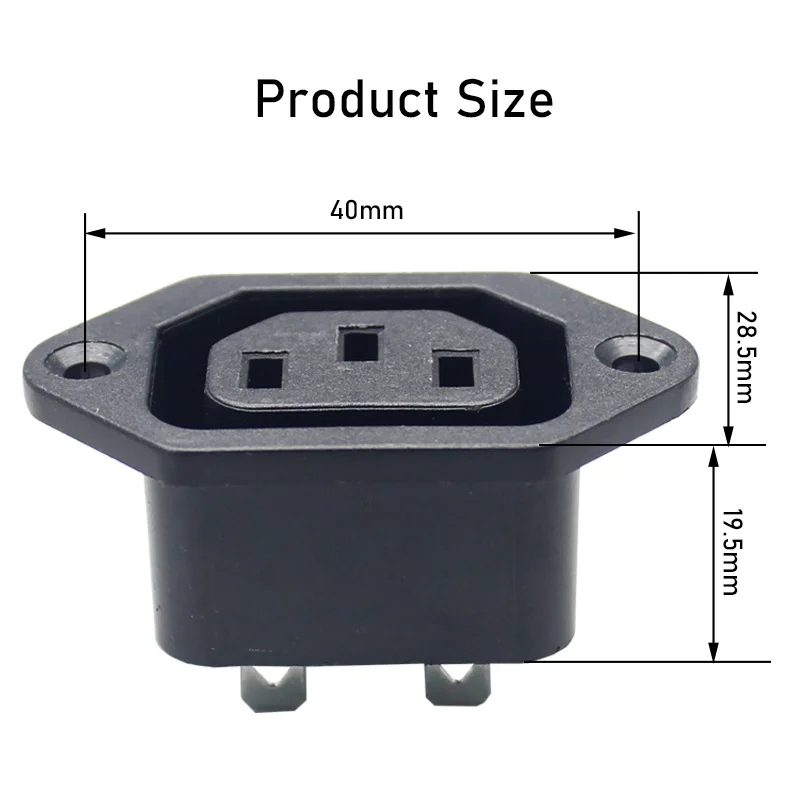 10a 250v 6.3mm Terminal C13 Outlet Female Connector Wall Socket For ...