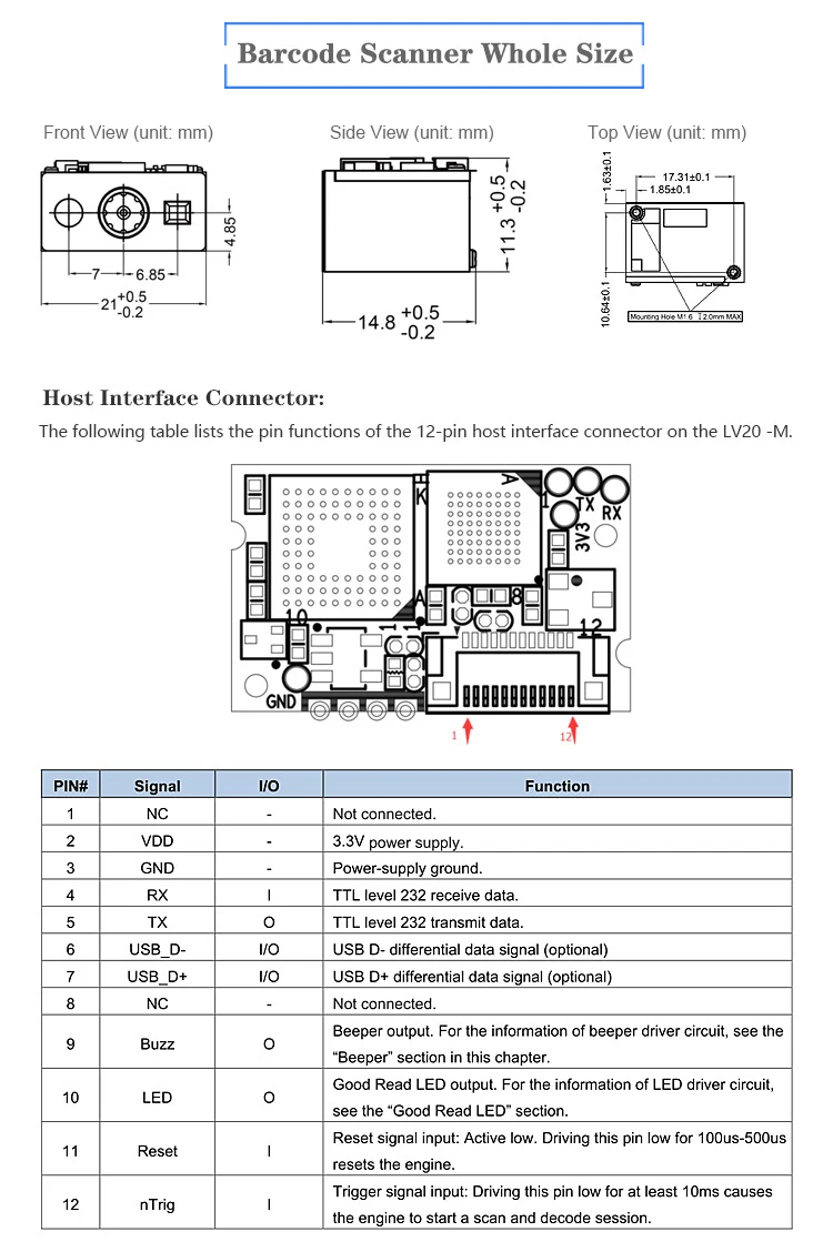 Rakinda Small Ttl232 Raspberry Pi 2d Qr Code Oem Scanner Engine ...