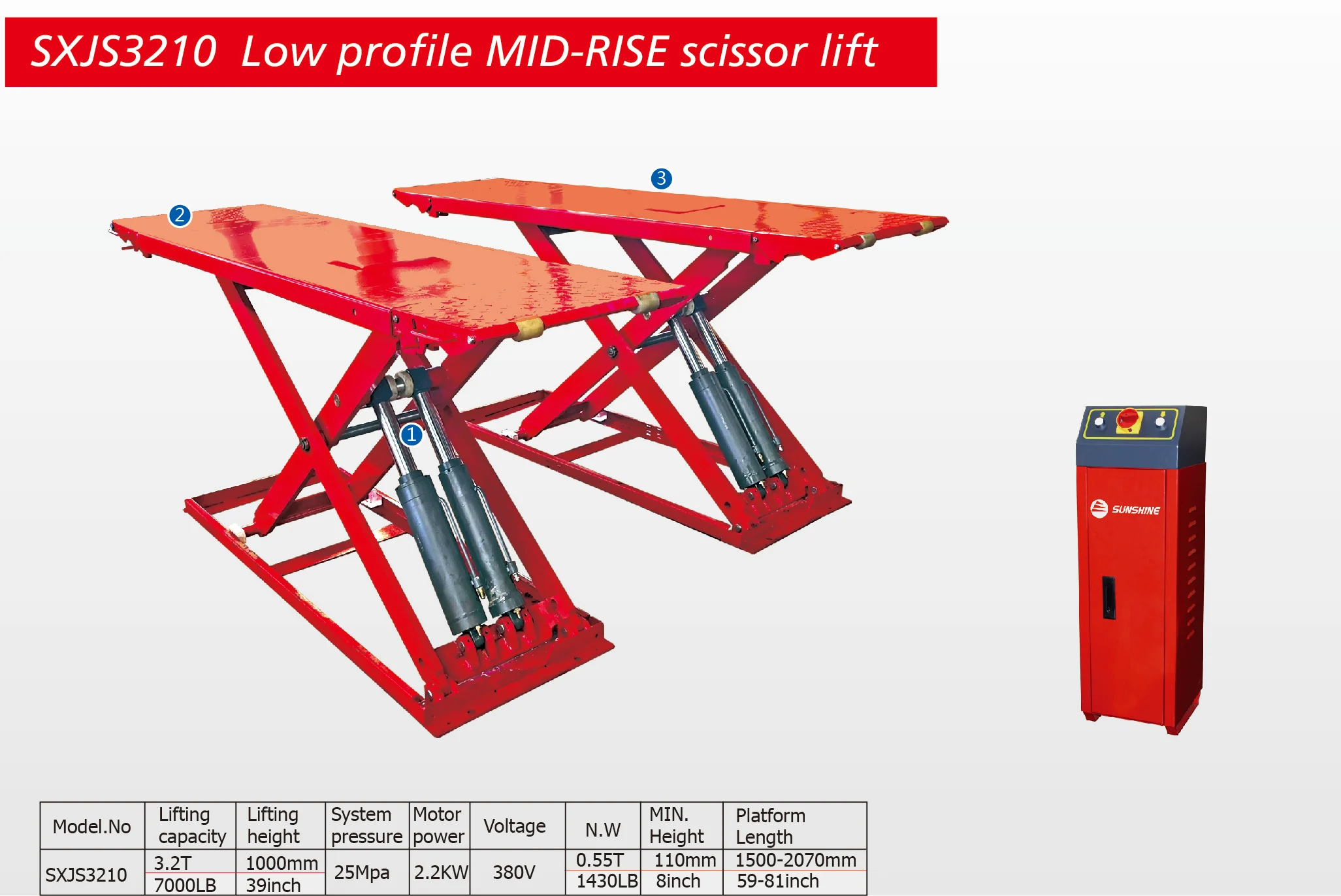 Sunshine Mini Hydraulic Scissor Car Lift/machine Alignment 3d Consino ...