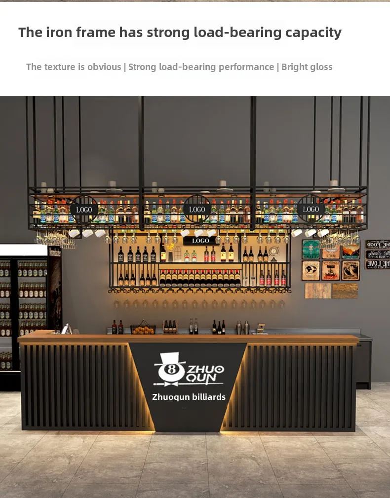 Retro Industrial Style Metal Reception Counter for Mall Cashier ...