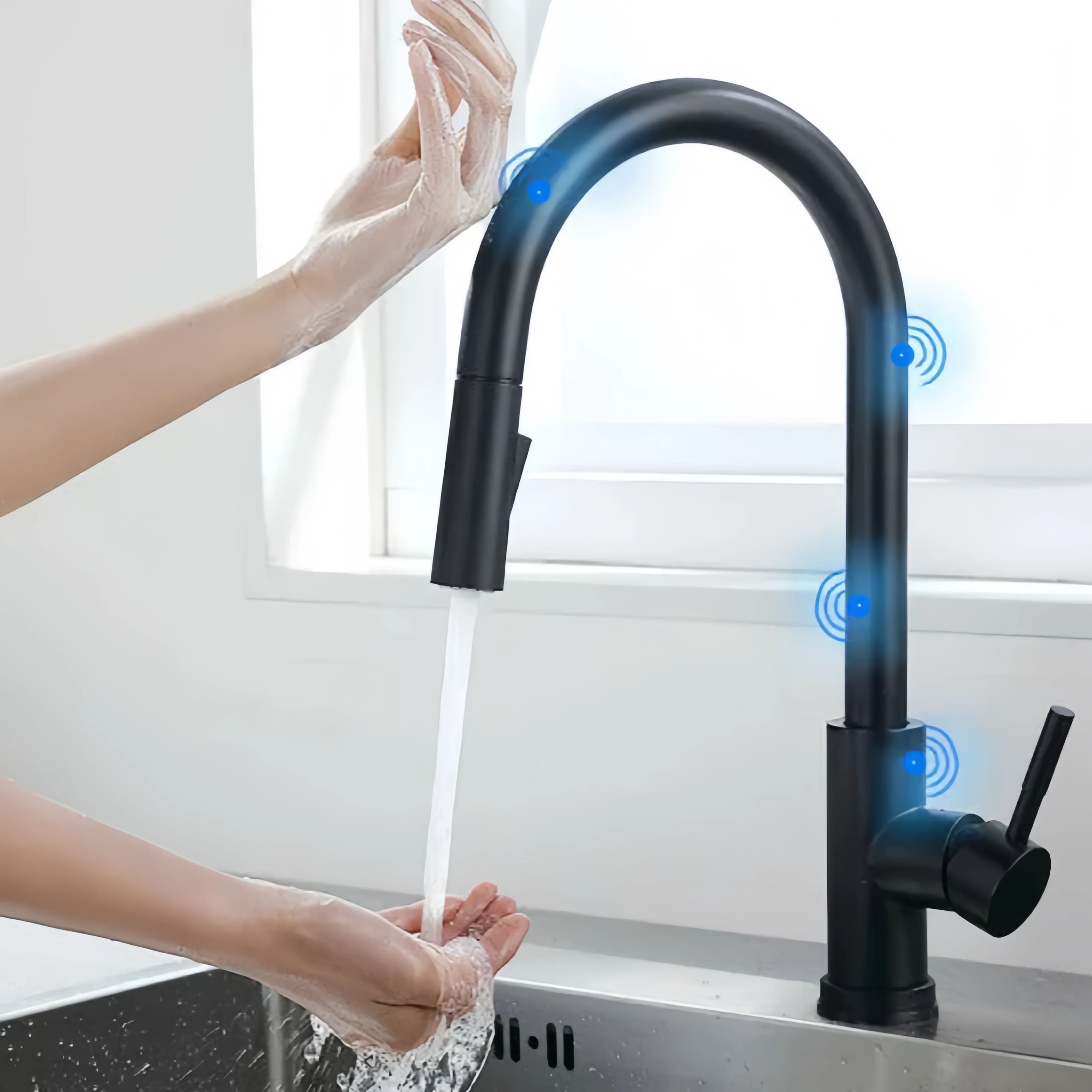 Luxury Brass And Stainless Steel Deck Mounted Smart Rock Plate Basin ...