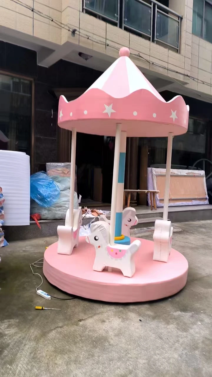 Indoor Playground Carousel Electric Rides Merry-Go-Round Electric Soft ...