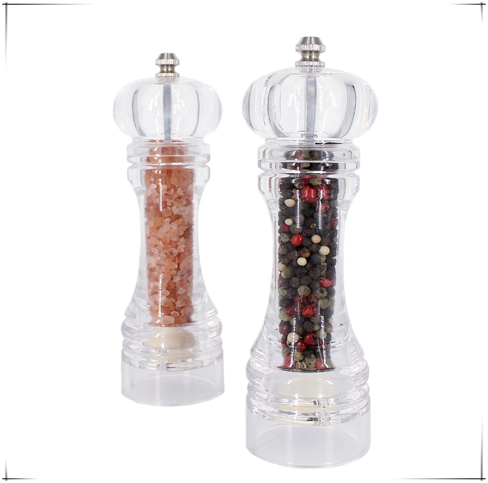 Trendy 4-7 Inch Clear Acrylic Manual Salt Pepper Grinder
