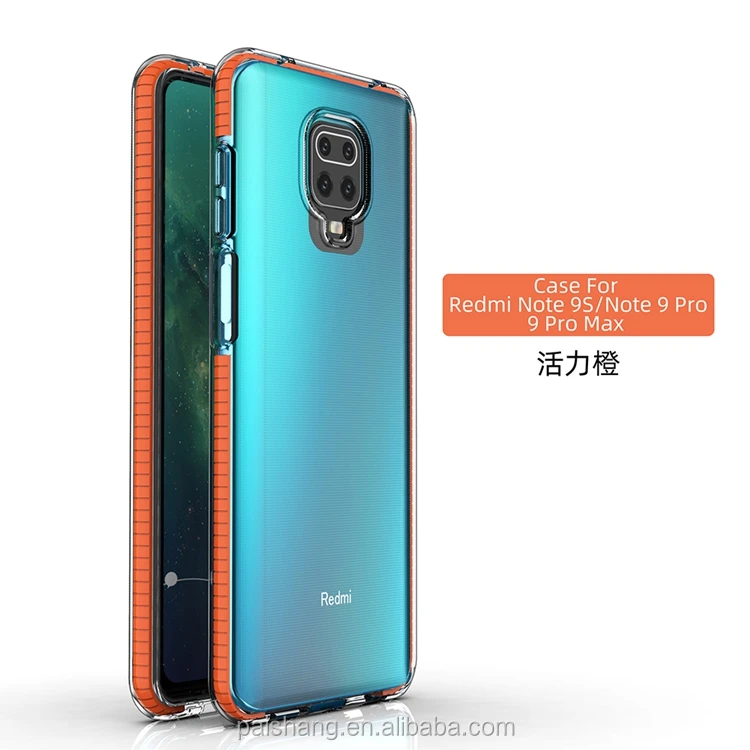 Redmi Note 9s / Note 9 Pro Case,Soft Transparent Case With Color Bumper ...