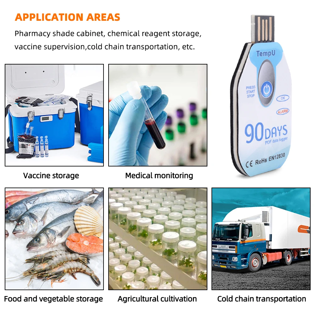 Temperature Data Logger - 90 Days Record Every 15 Mins