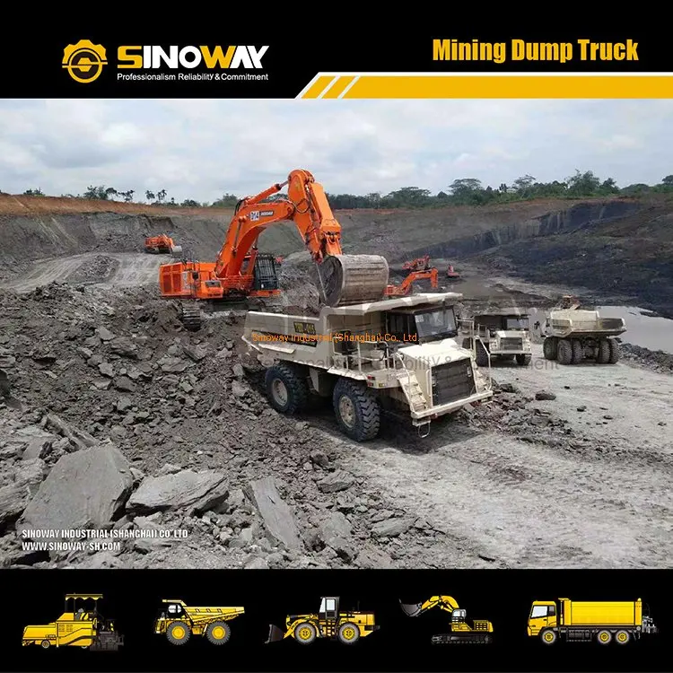 4X2 Rigid Frame Dump Truck SINOWAY 90 Ton Mining Rock Dumper in Good ...