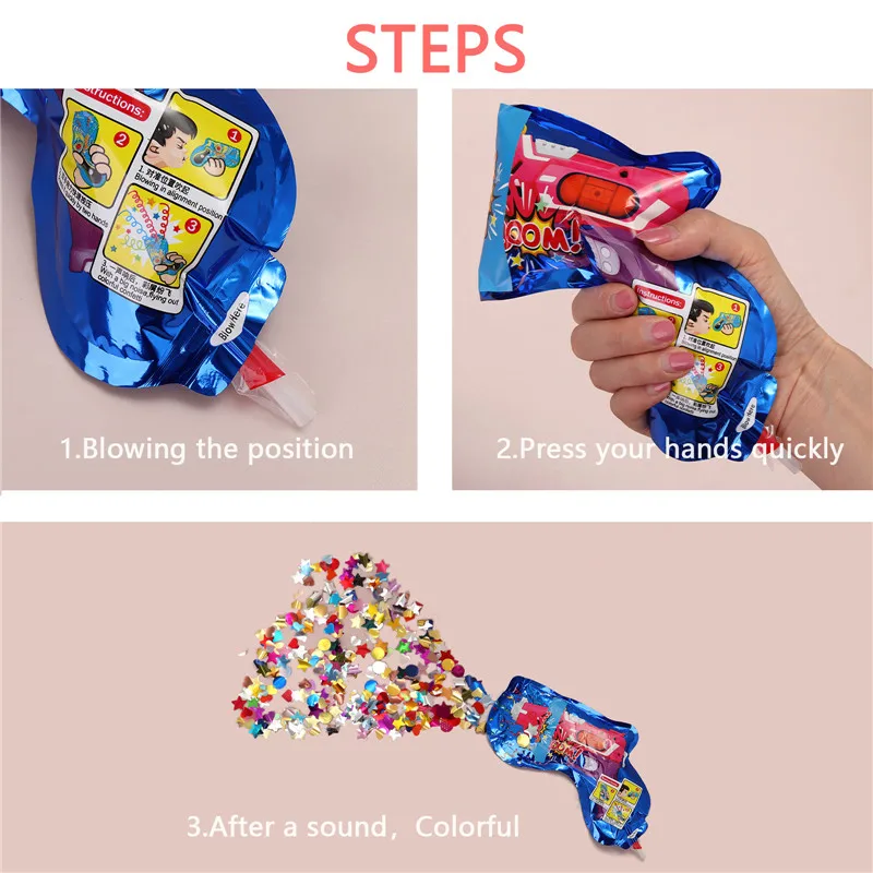 Foil Confetti Party Balloons Toy Gun Inflatable Pistol Wholesale ...