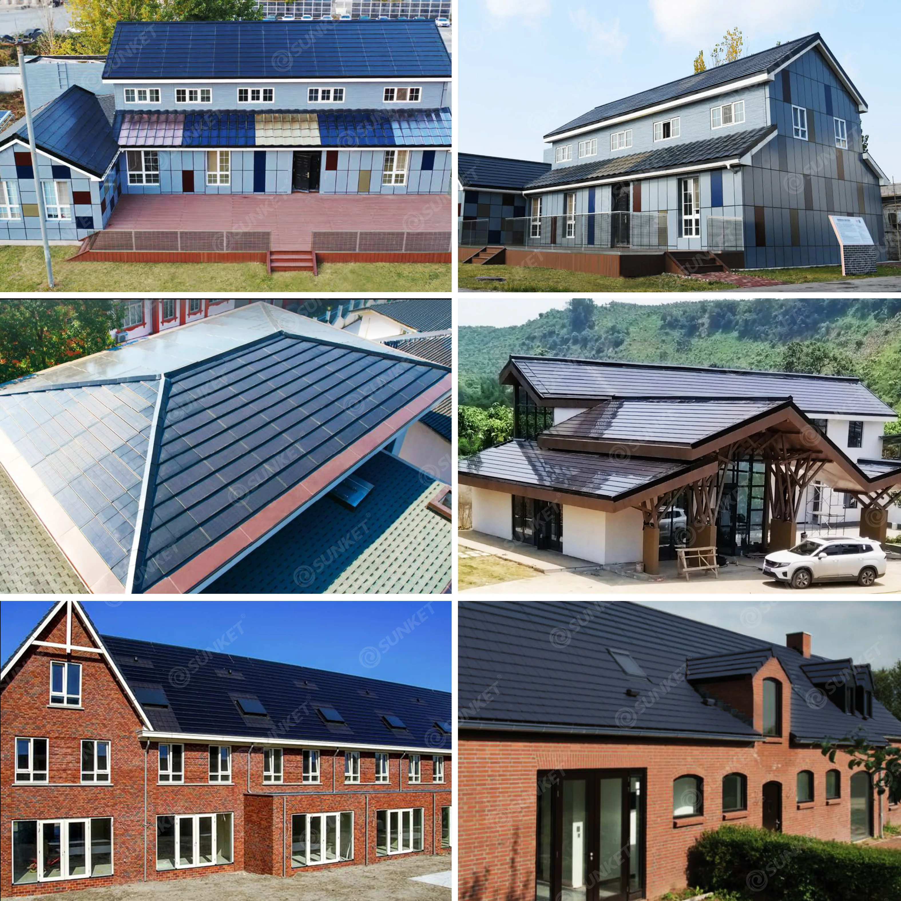 Sunket 2024 New Design Bipv Solar Panel Double Glass Full Black Cell ...