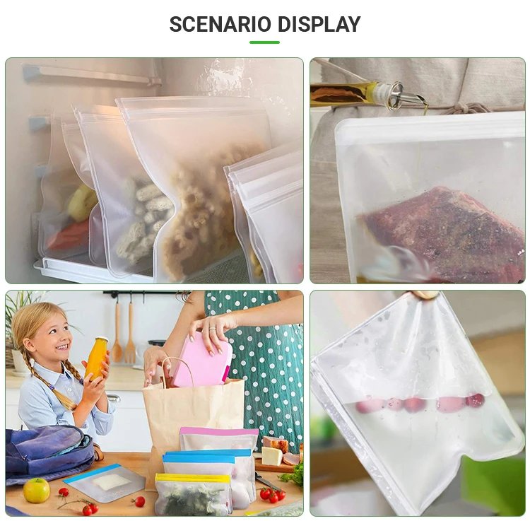 Wholesale Eco Friendly Leakproof Reusable Freezer Liquid Peva Silicone ...