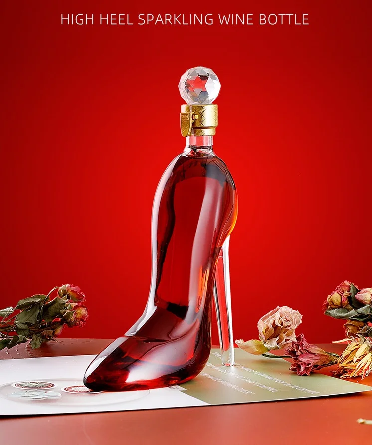 Unique Borosilicate 750ml High Heel Shoe Shape Liquor Whiskey Red Wine ...