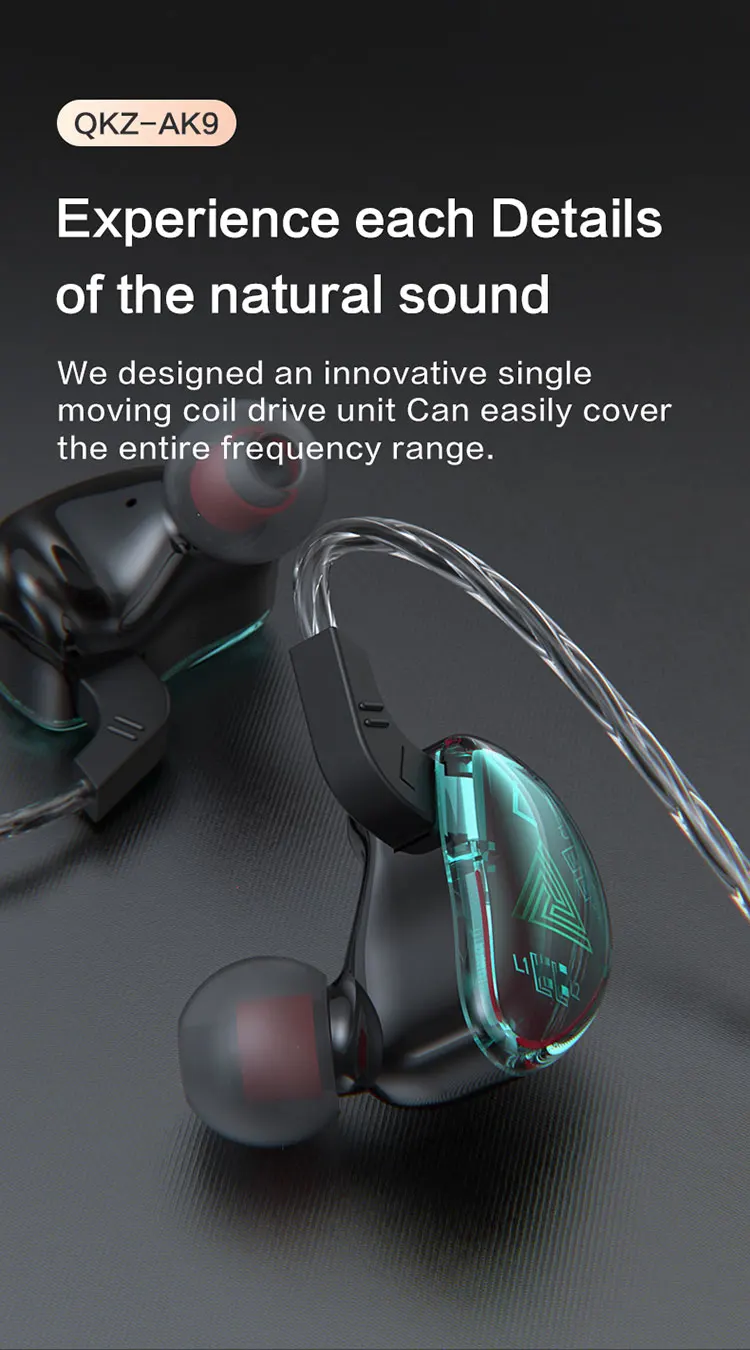 Hot Sale Qkz Ak9 Chip Logo Headset With Mic Heavy Bass Metal In-ear Headset Wired Sports Hifi ...