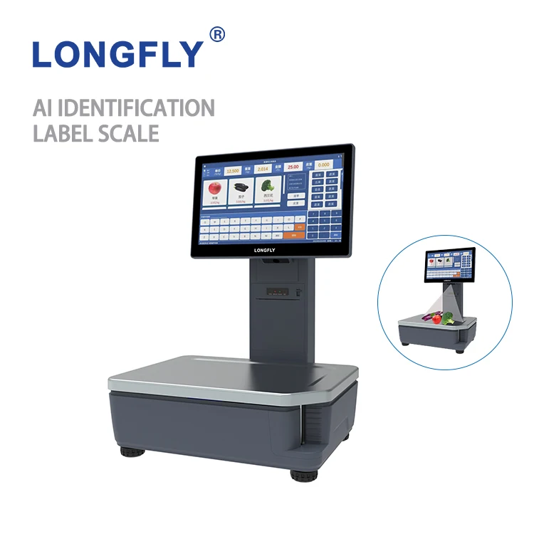LongFly Android AI Camera Supermarket Touch Screen Label Scale POS ...