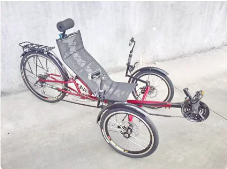 26-Inch 3 Seater Recumbent Tricycle with Disc Brake