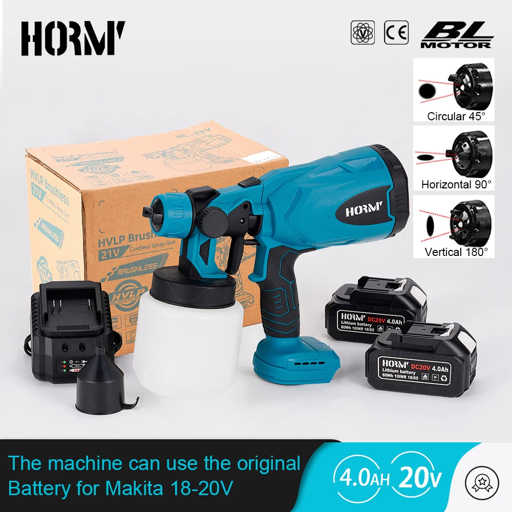 800ml Rechargeable Cordless Electric Spray Gun Portable Paint Machine ...