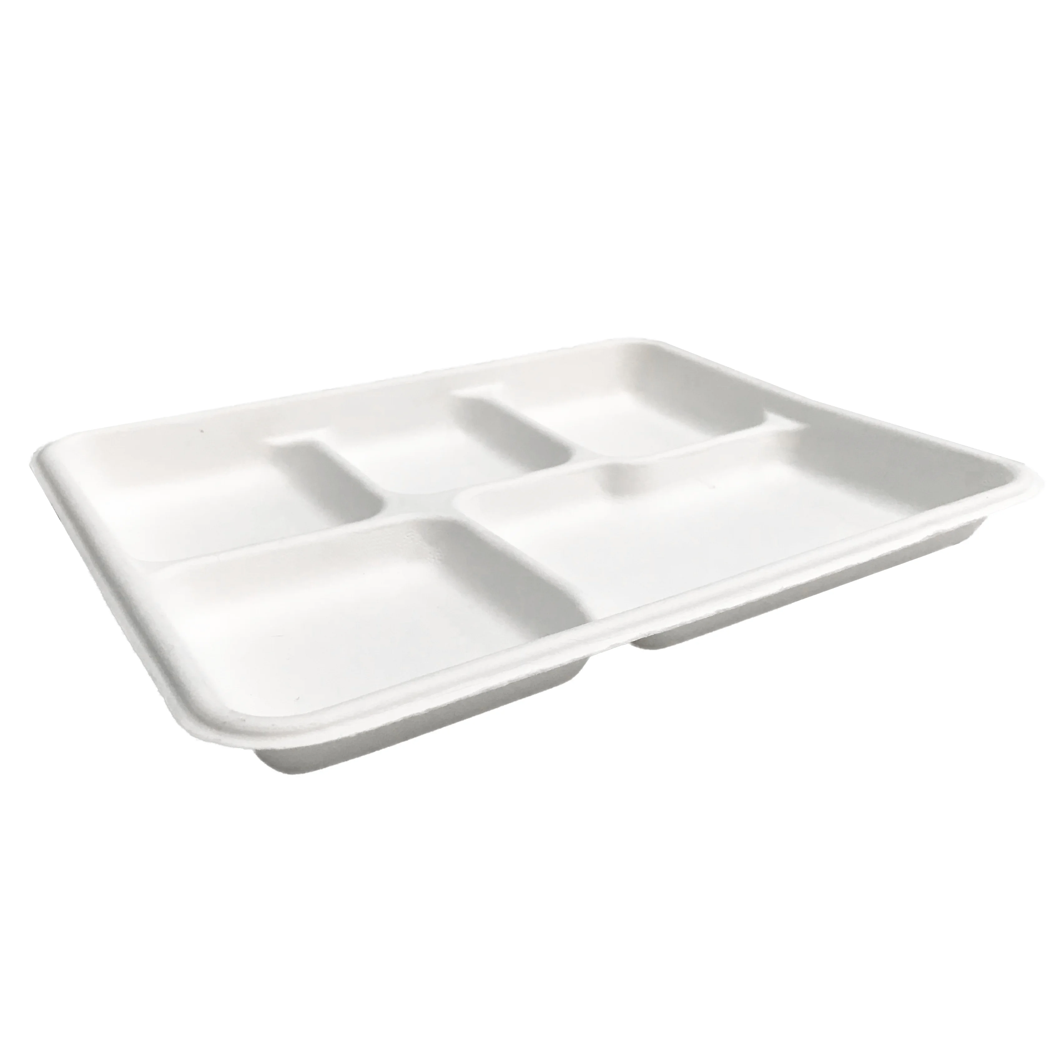 100% Biodegradable Disposable Packaging Tray,5 Compartment Trays Food ...