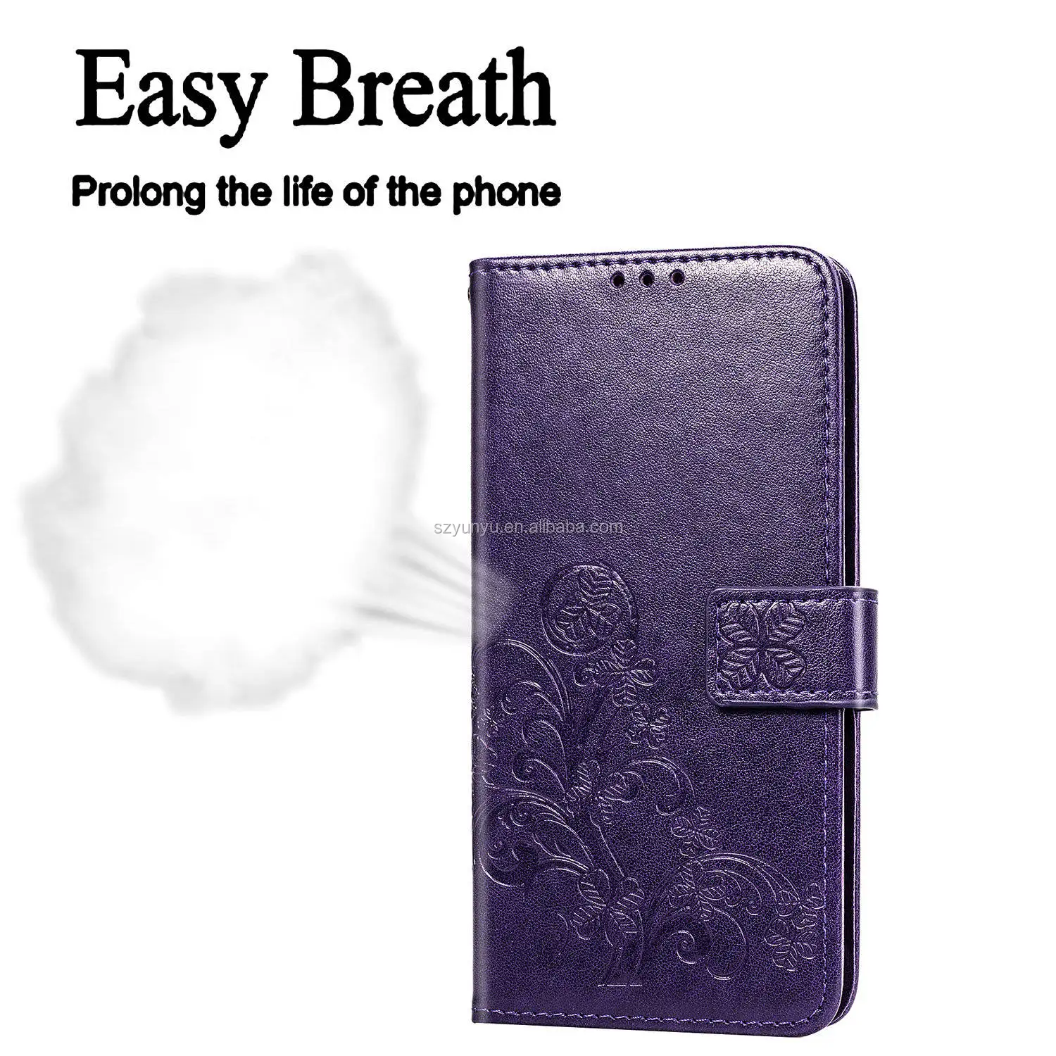 Retro Embossed Lucky Clover Case for Sharp Sense 2 3 Lite Plus