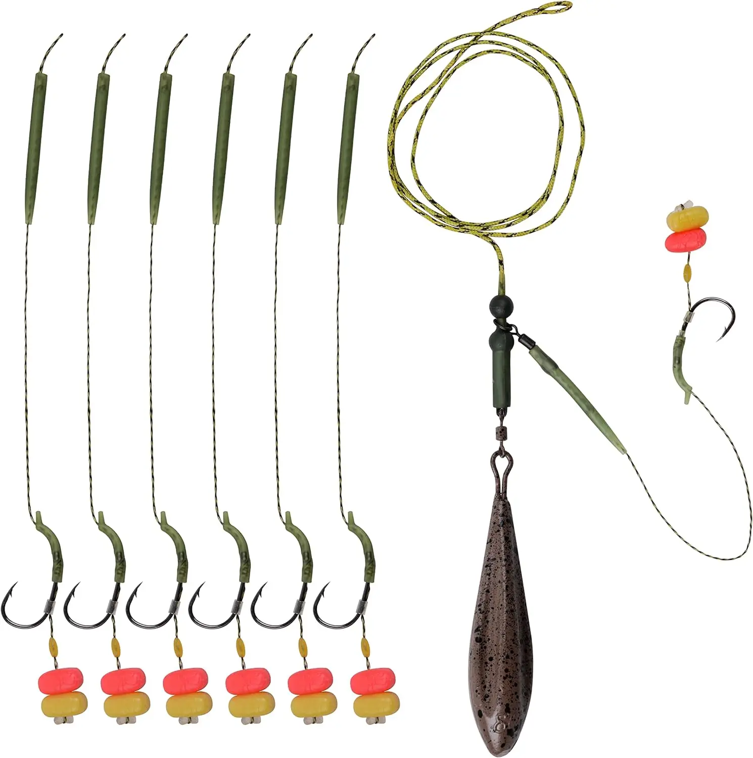 Coated Line Carp Fishing Leader Hair Rigs With Wide Gape Carp Hooks ...