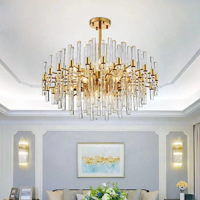 Living Room Bedroom Lustre Ceiling Lights Modern Gold Crystal ...