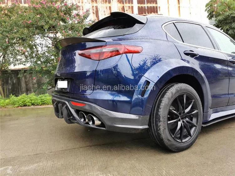 Dry Carbon Fiber Rear Roof Spoiler Wings For Alfa Romeo Stelvio Spoiler ...