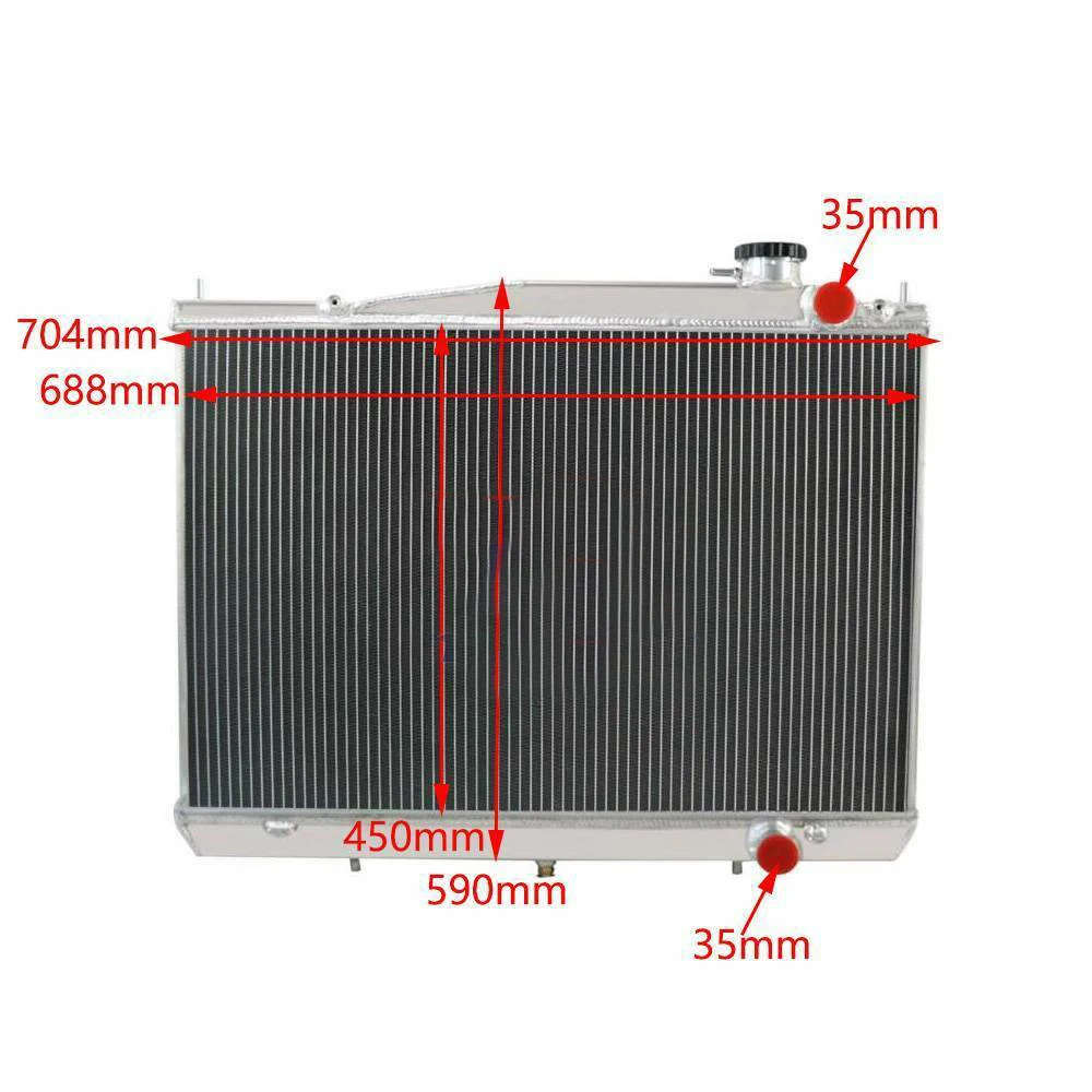 3 Row For Nissan Navara D22 3.0l Td 3.3l V6 Petrol 1997-05 Radiator ...