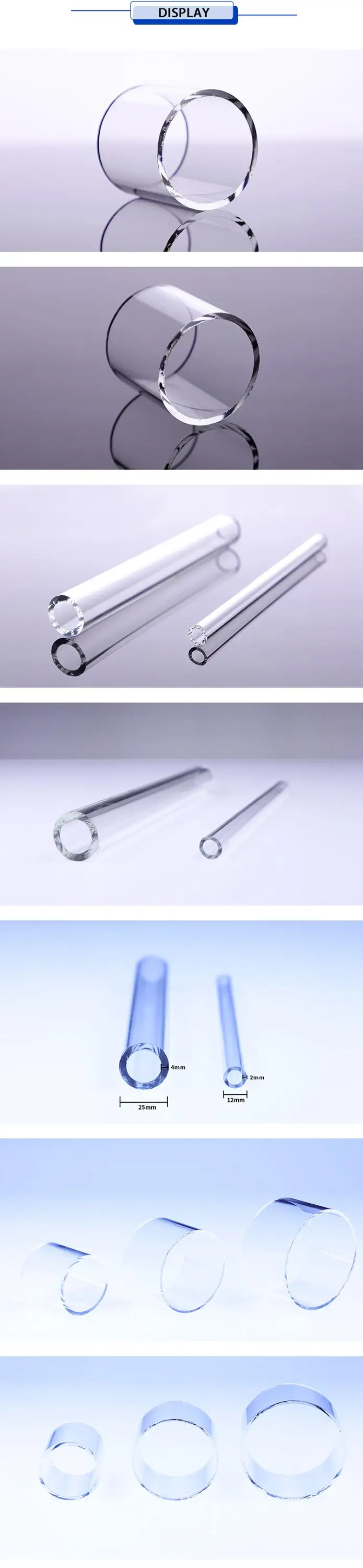 Customizable Borosilicate Glass Tube Sizes for Heat Resistance