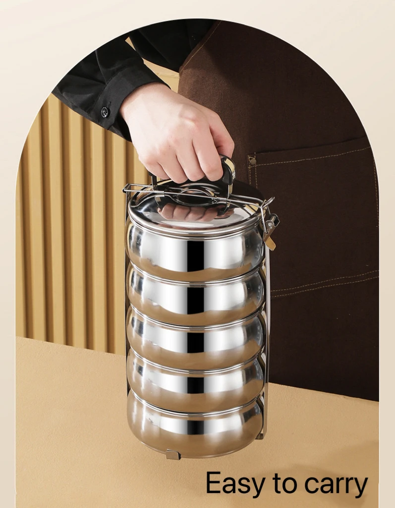 Stainless Steel Lunch Box with Custom Logo - 2/3/4 Layer Airtight Food ...
