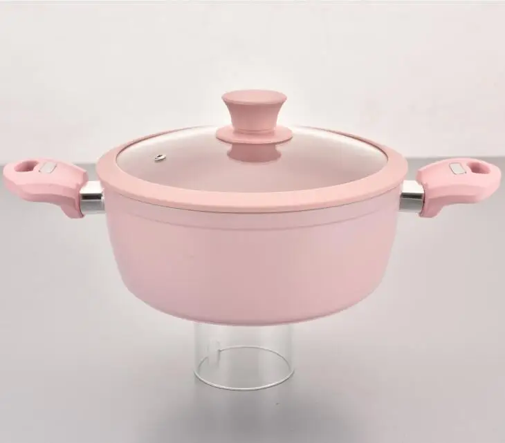 11pcs Pink Cooking Pots and Pans - Non Stick Set
