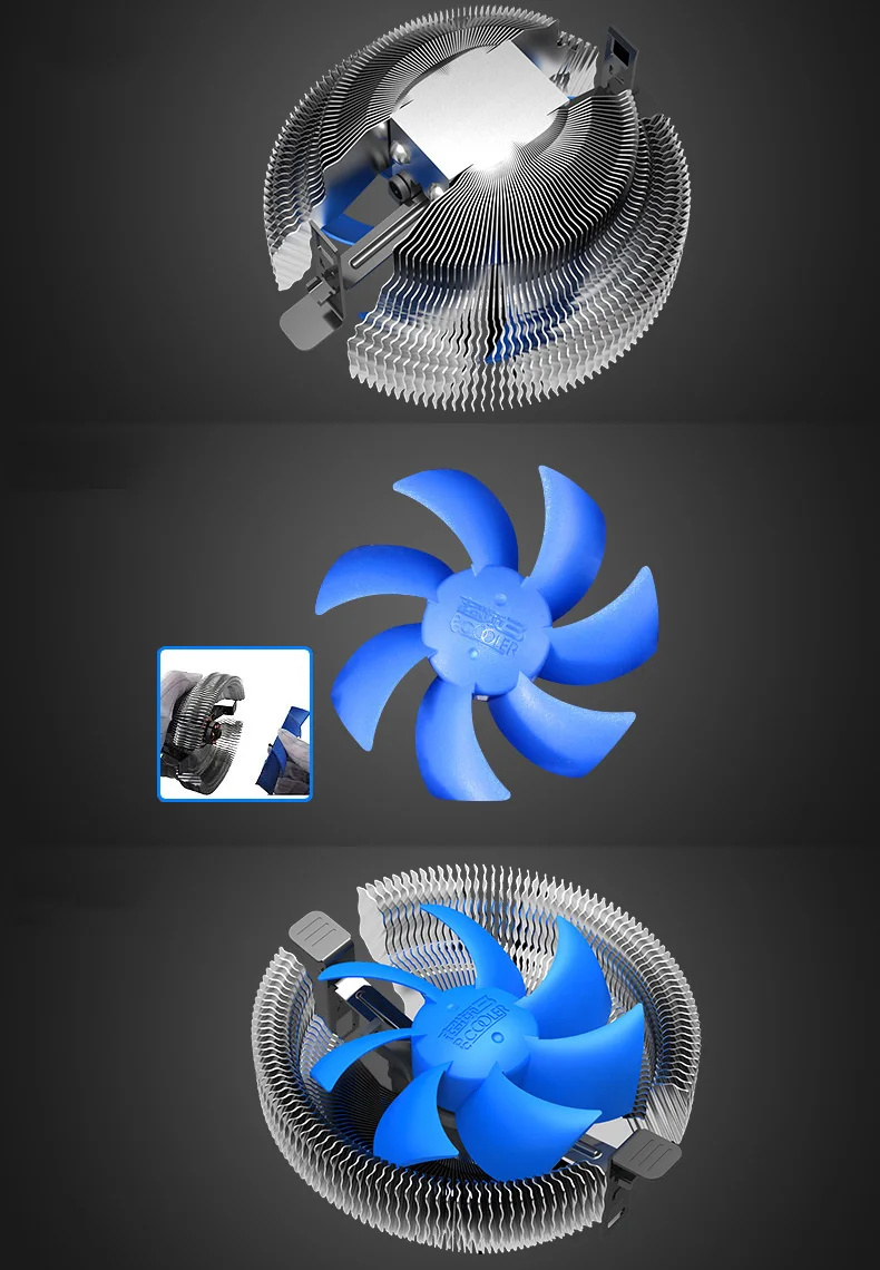 CPU Heatsink Cooler Fan for Intel I3, I5, I7 Processors