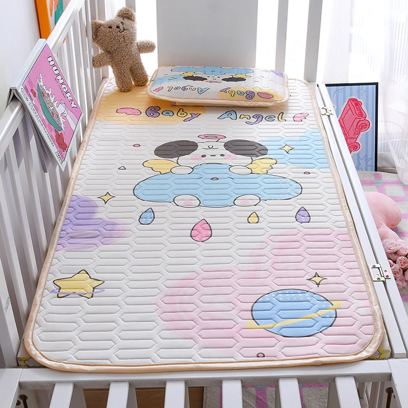 Summer Cool Baby Bed Mat Kit Latex Fiber Kid Sleeping Sheet Cartoon Bed ...