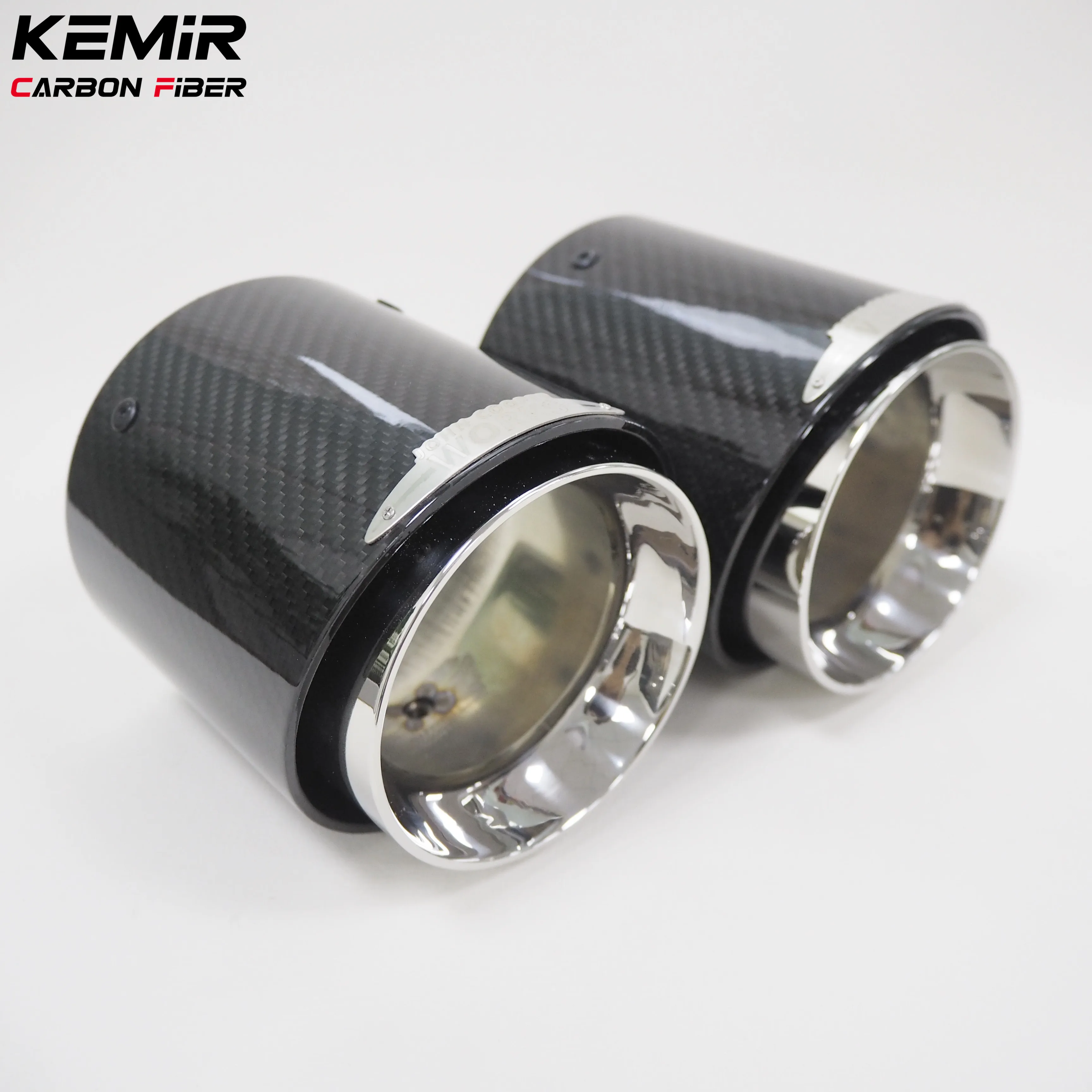 Mini JCW Style Exhaust Tips - Carbon Fiber & Stainless Steel