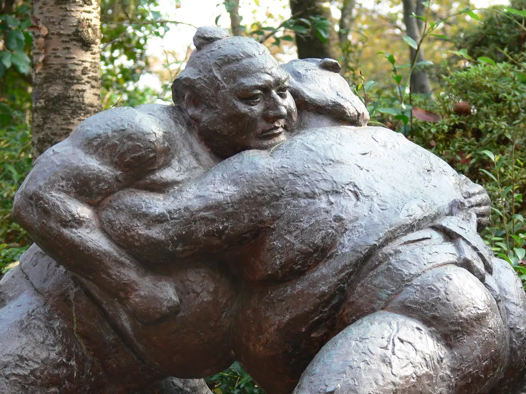 Outdoor Antique Life Size Art Bronze Sumo Wrestler Statue