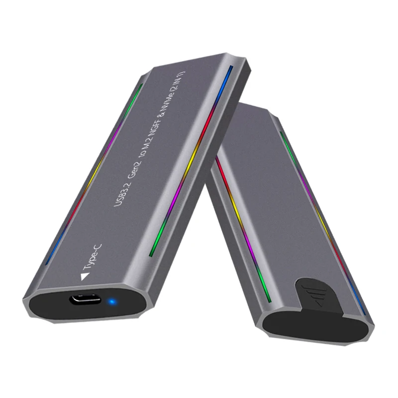 Aluminum Ngff & Nvem M2 Ssd Enclosures Case External Portable Enclosure ...