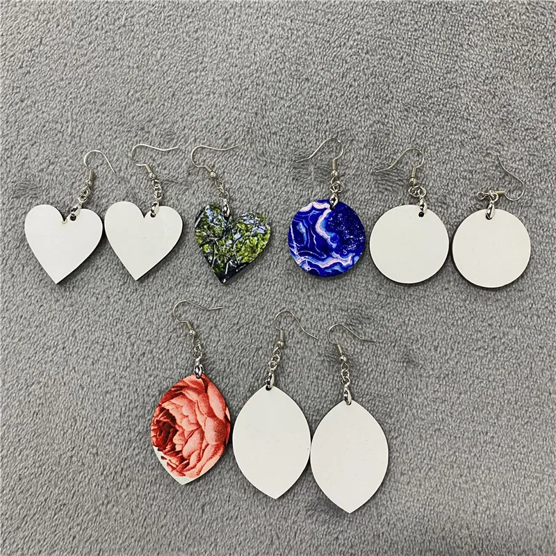 White Diy Sublimation Blank Sublimatable Mdf White Earrings Mdf ...
