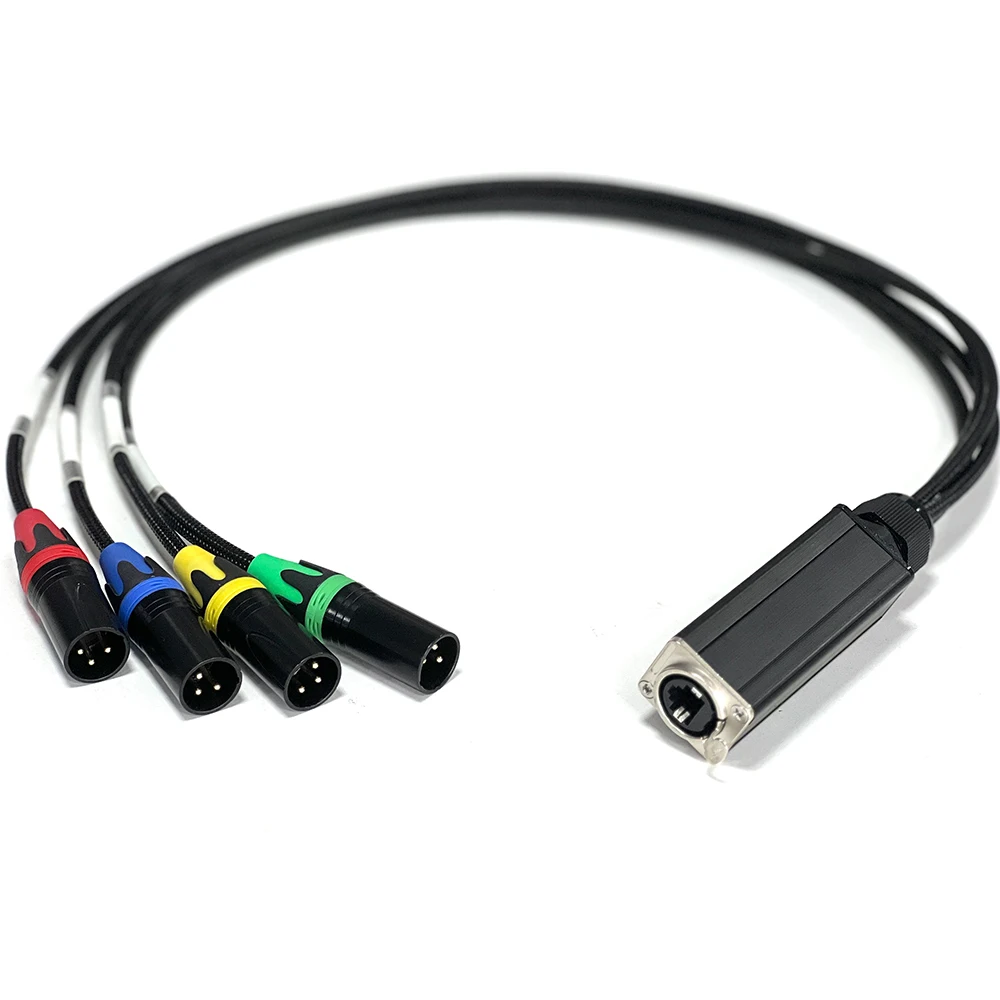 RJ45 Female Plug to 4 Channel 3 Pin XLR Male and Female Connector ...