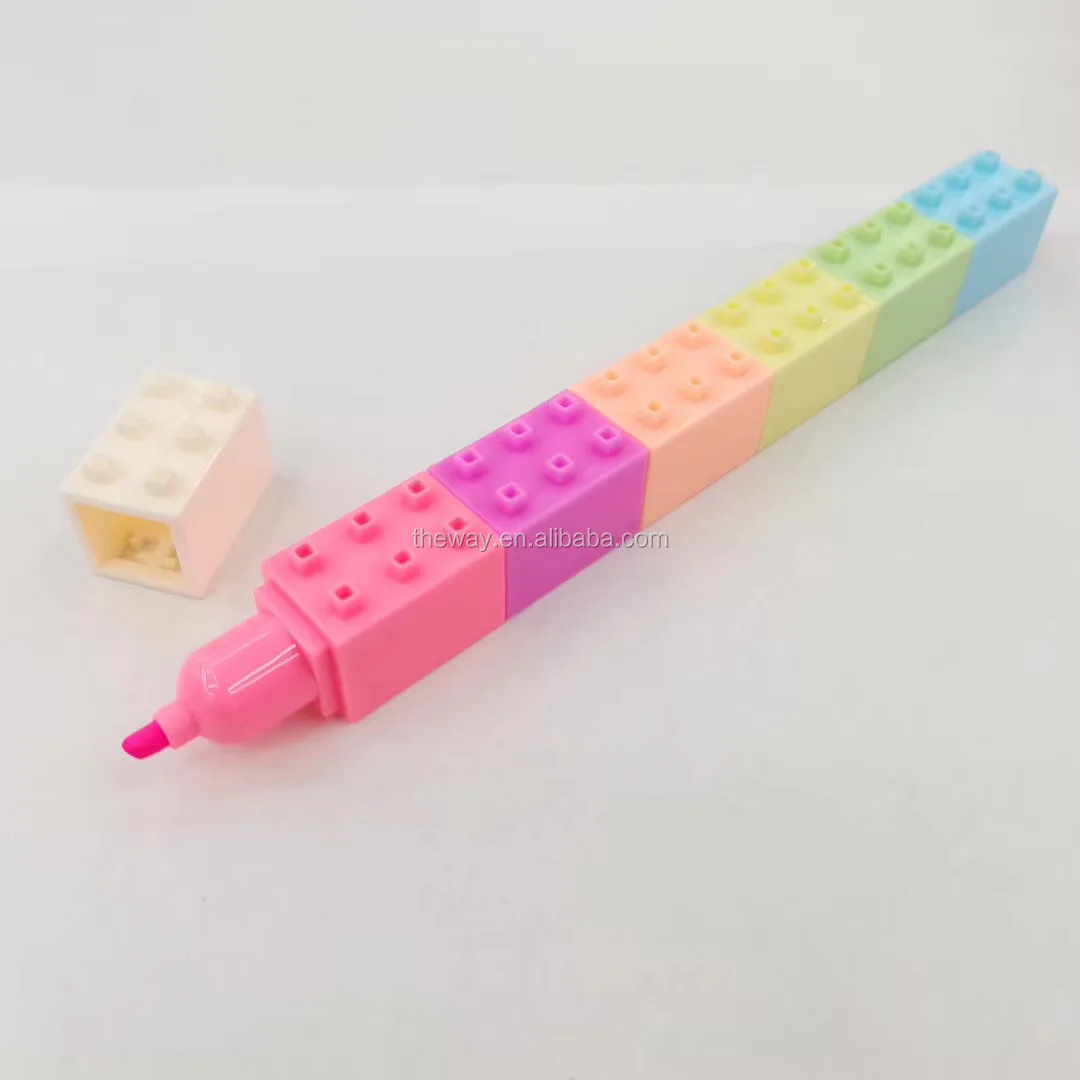 Stacking Highlighter Mini Block Stackable Highlighters 6 in 1