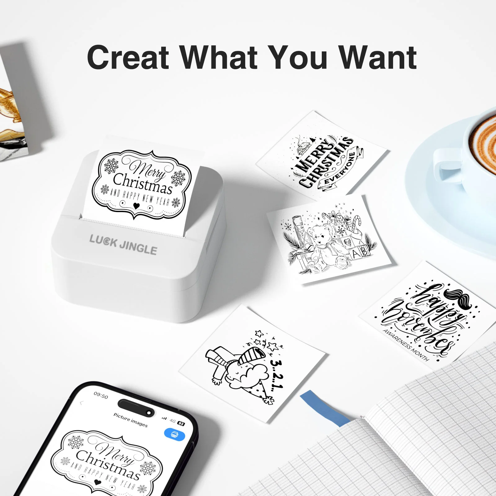 Luck Jingle Portable Thermal Mini Printer - Label Maker