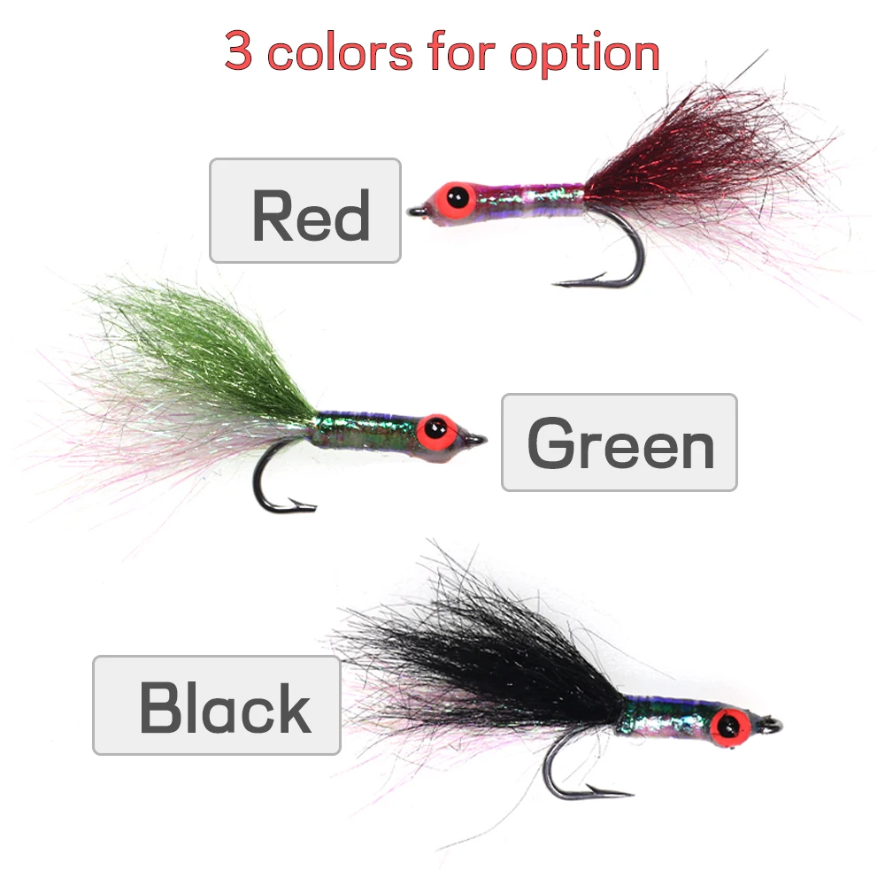 Luminous Fish Eye Epoxy Minnow Streamer Flies for Fishing