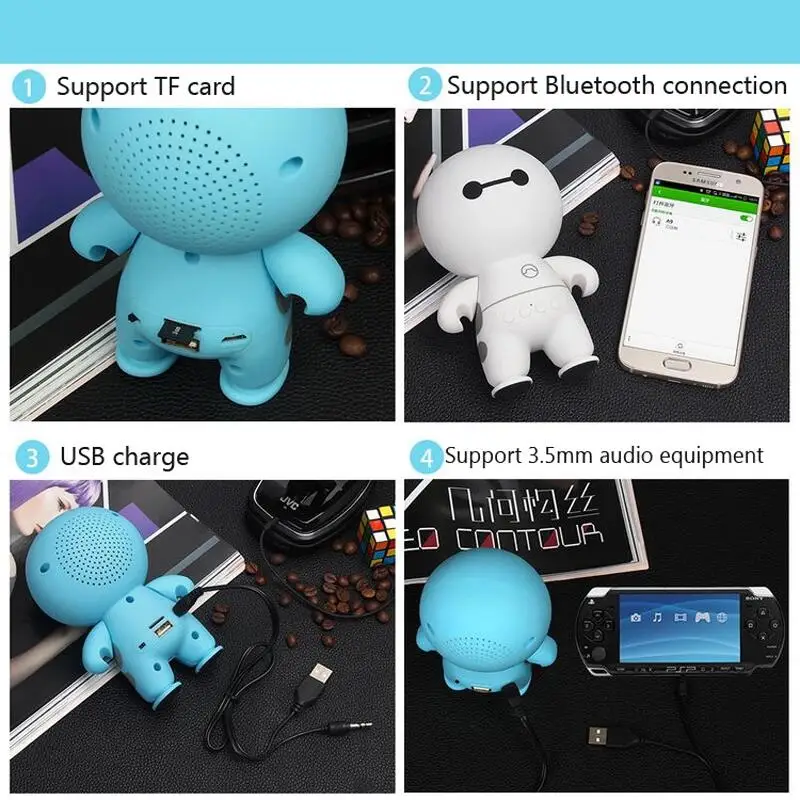 Cute Robot Audio Cartoon Baymax Wireless Speaker - 3W Power