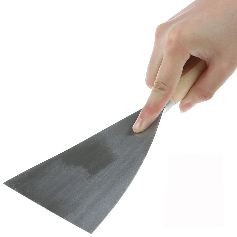 Wooden Handle 3 Inch Carbon Steel Soft Grip Heavy Duty Bent Putty Knife ...