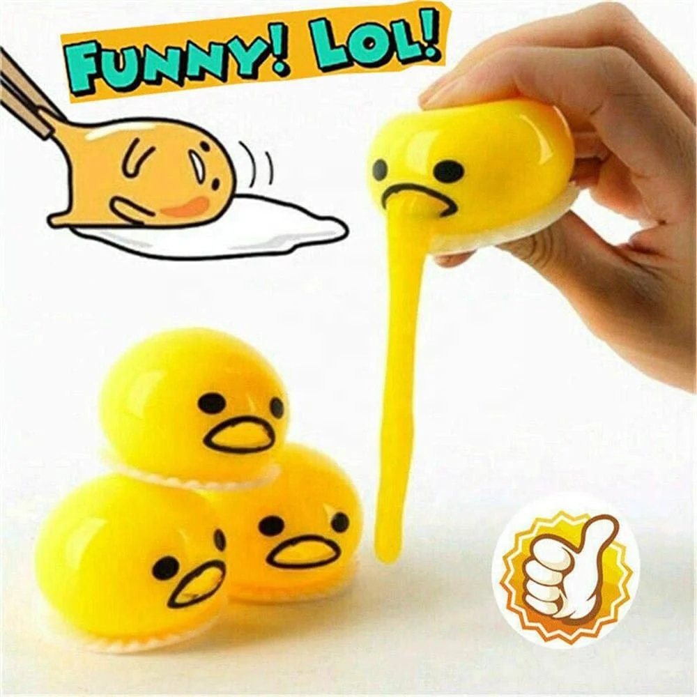 Funny Vomiting Egg Slime Balls Toys Novelty Stress Relief Squeeze Vent ...