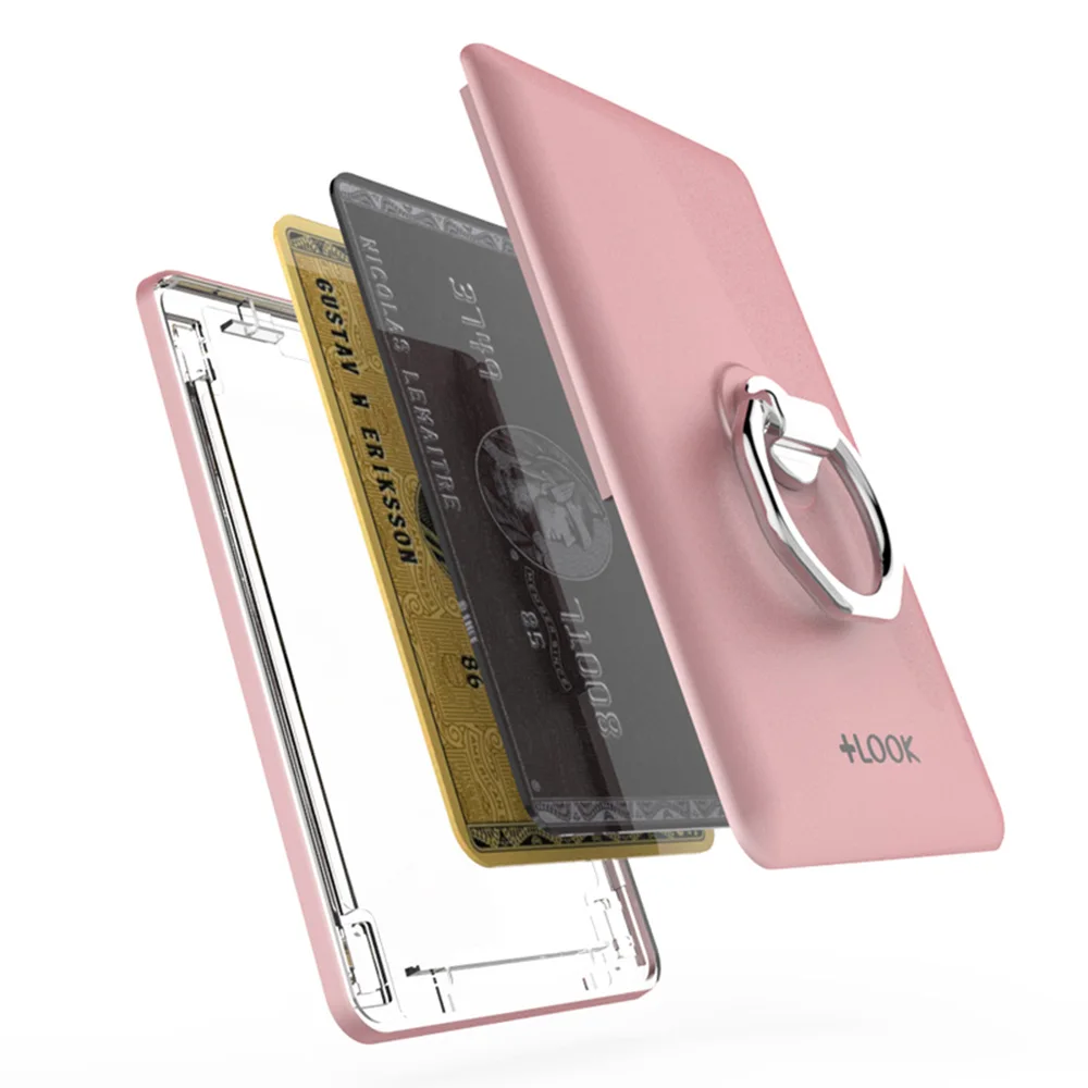 [pluslook] Foldable Card Ring & Holder Adhesive Phone Pocket with Card ...