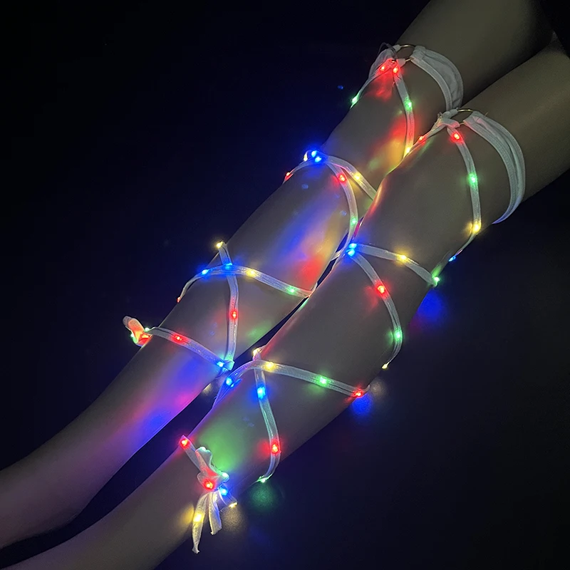Cool Women's LED Lights up Leg Wraps LED Rave Leg Wraps Bar Club ...