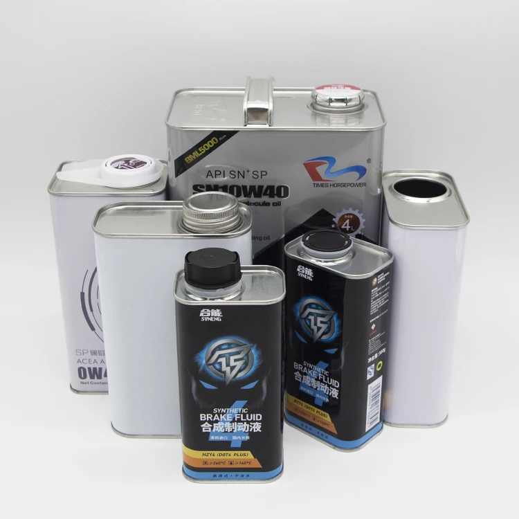 4L Metal Oblong Tin Can - Ideal for Paint & Oil Storage