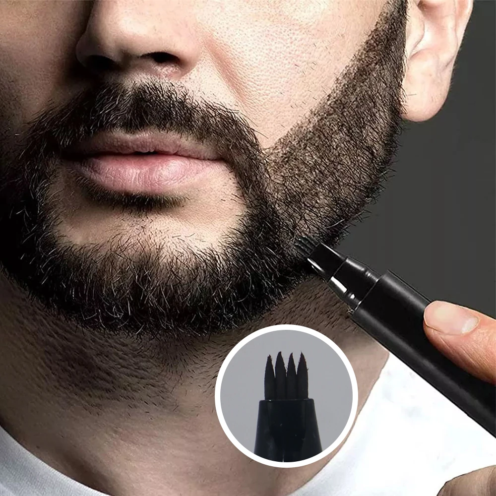 Men Beard Care Kit Pencil Filler Pen Waterproof Black Brown Beard ...