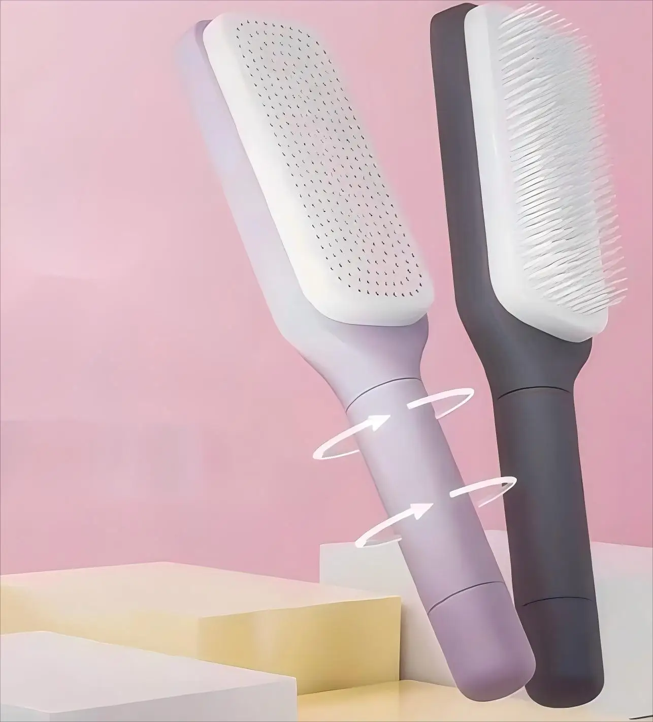 Latest Self-Cleaning Hair Brush - Retractable & Foldable