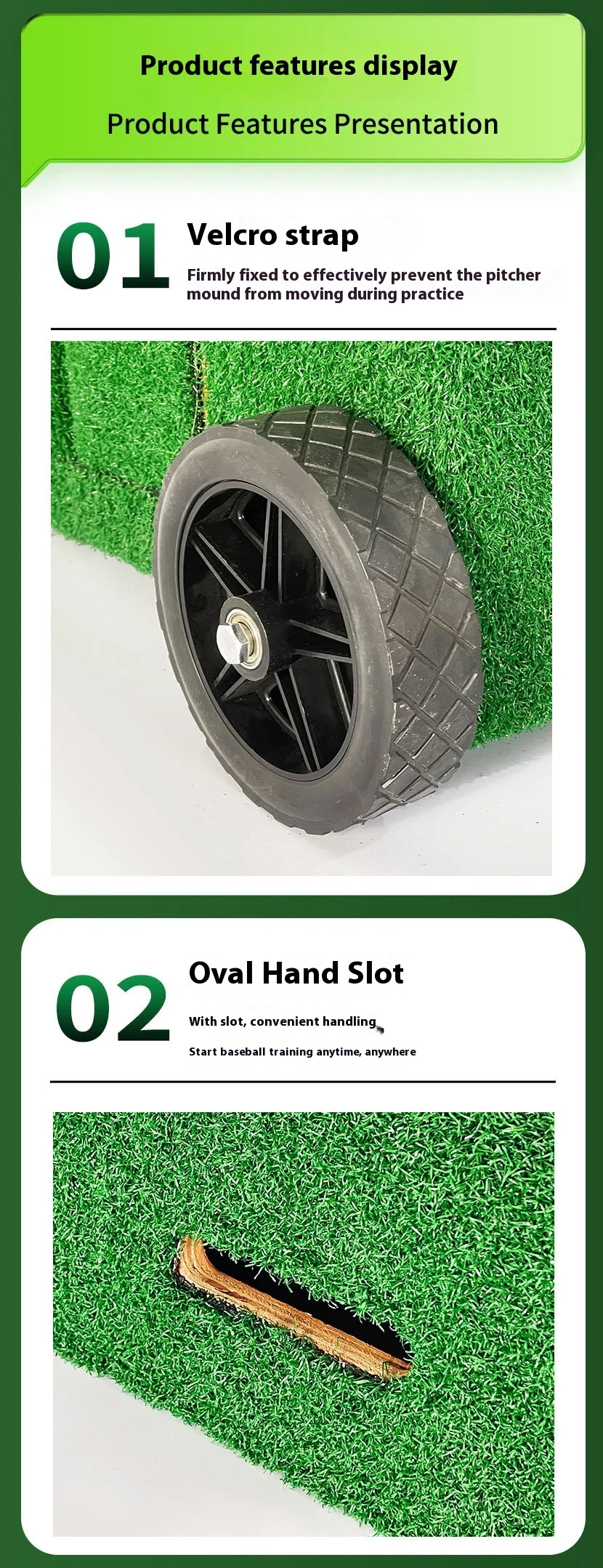 Portable Folding Pitcher Mound Batting Practice Ball Mat Non-Slip ...