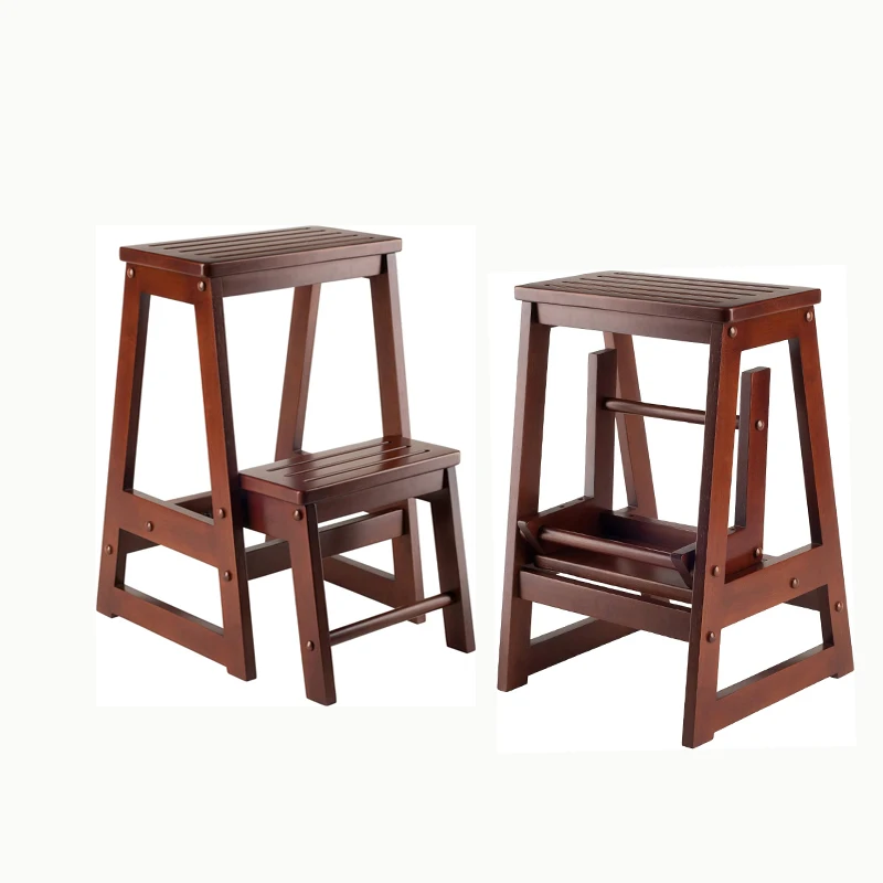 Folding Step Stool With Two Levels for Low and High Reaches Foot Stool ...