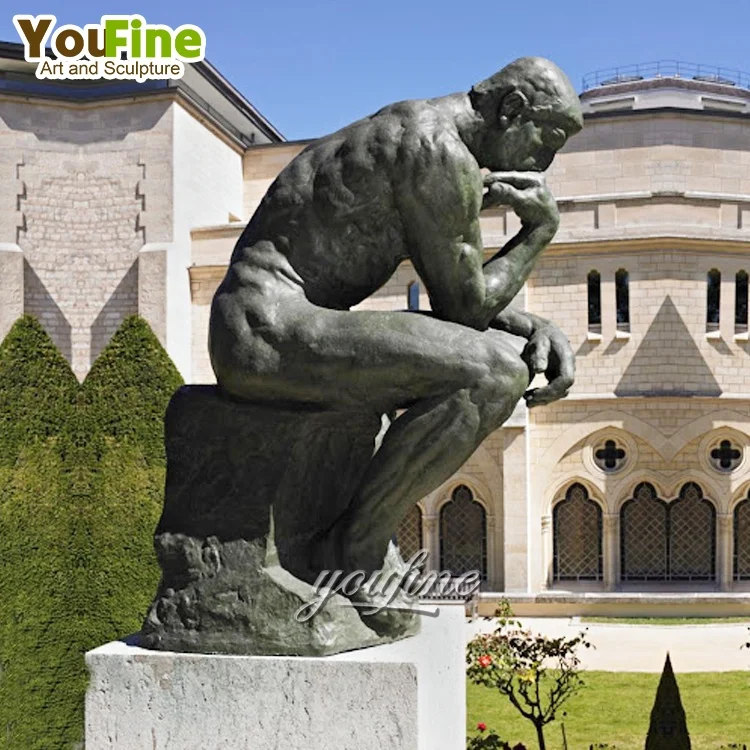 Famous Antique Bronze Man of the Thinker Statues Sculpture